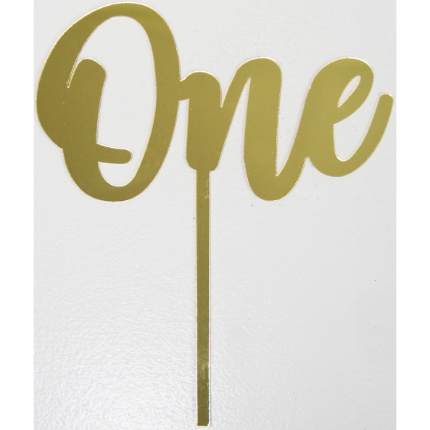 Acrylic Topper One – Gold – EA – GoBake | Everything for the Cake!